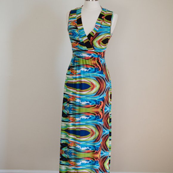 Susan Lawrence | Dresses | Susan Lawrence Psychedelic Maxi Dress | Poshmark